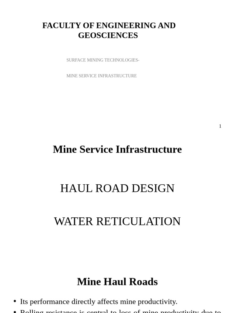 Optimizing Mine Haul Road Design | PDF | Road | Surface Runoff