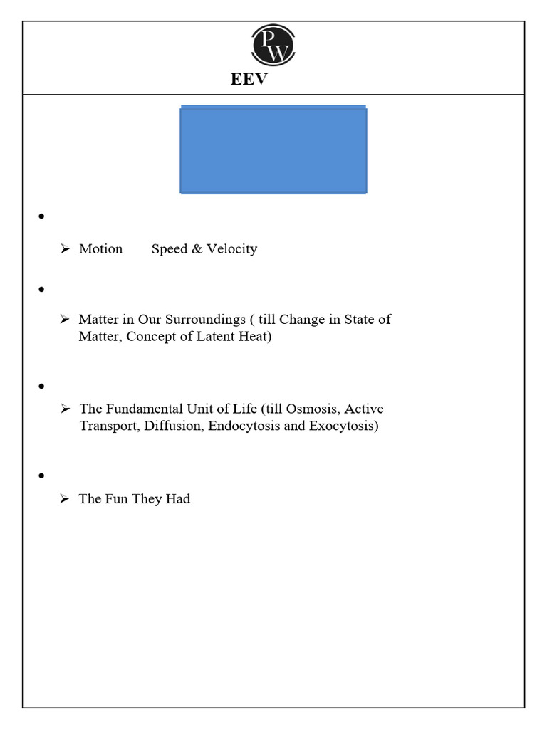 Board Objective Test 01 - Test Syllabus - PDF Only - Neev 2025 | PDF