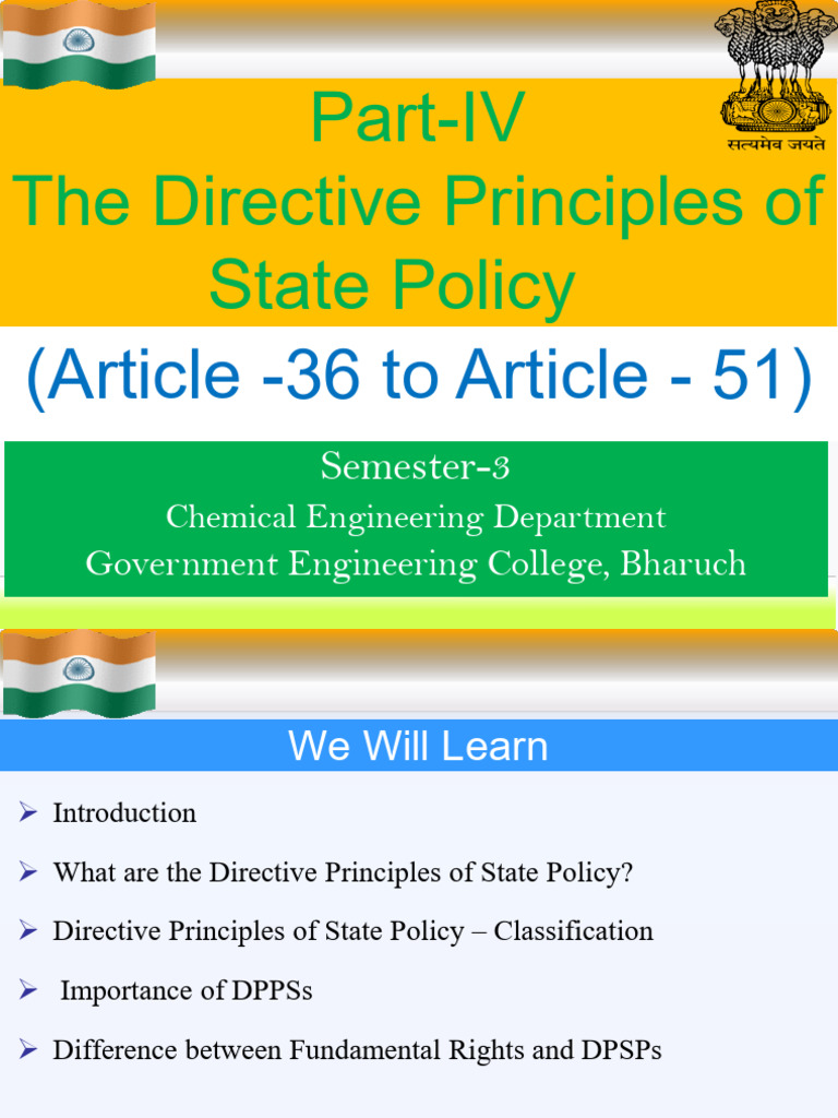 Unit-9-Article-36 To 51-The Directive Principles of State Policy | PDF ...