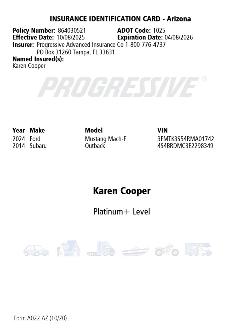 Arizona Insurance Identification Card | PDF