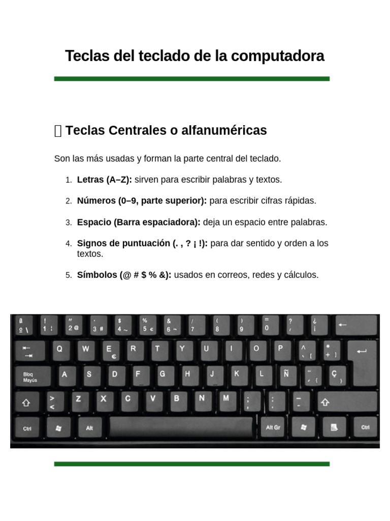 Guía de Teclas del Teclado de Computadora | PDF | Teclado | Ventana ...