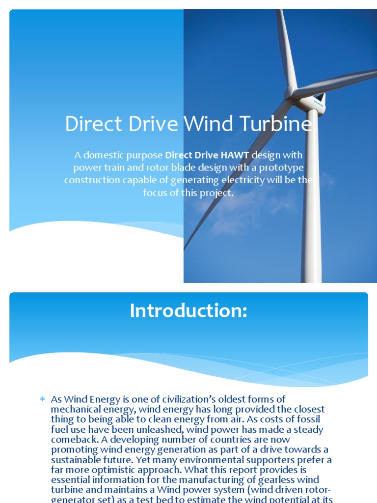 Direct Drive Wind Turbine | PDF | Wind Power | Wind Turbine