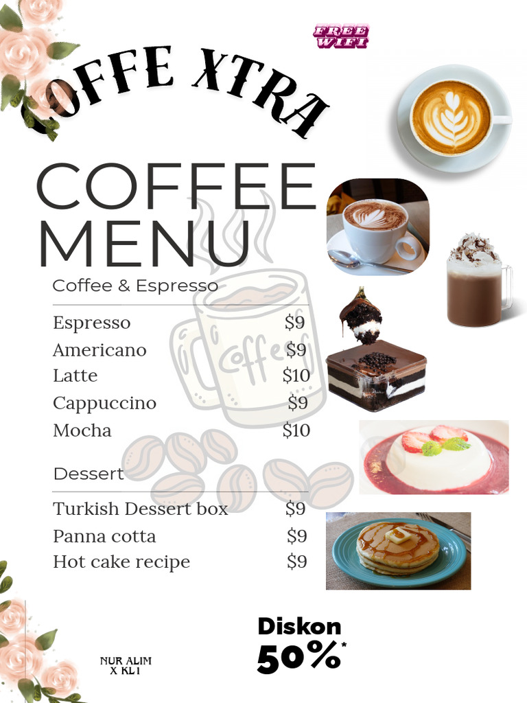 Black and White Simple Coffee Menu Doubled Sided Poster - 20251113 ...