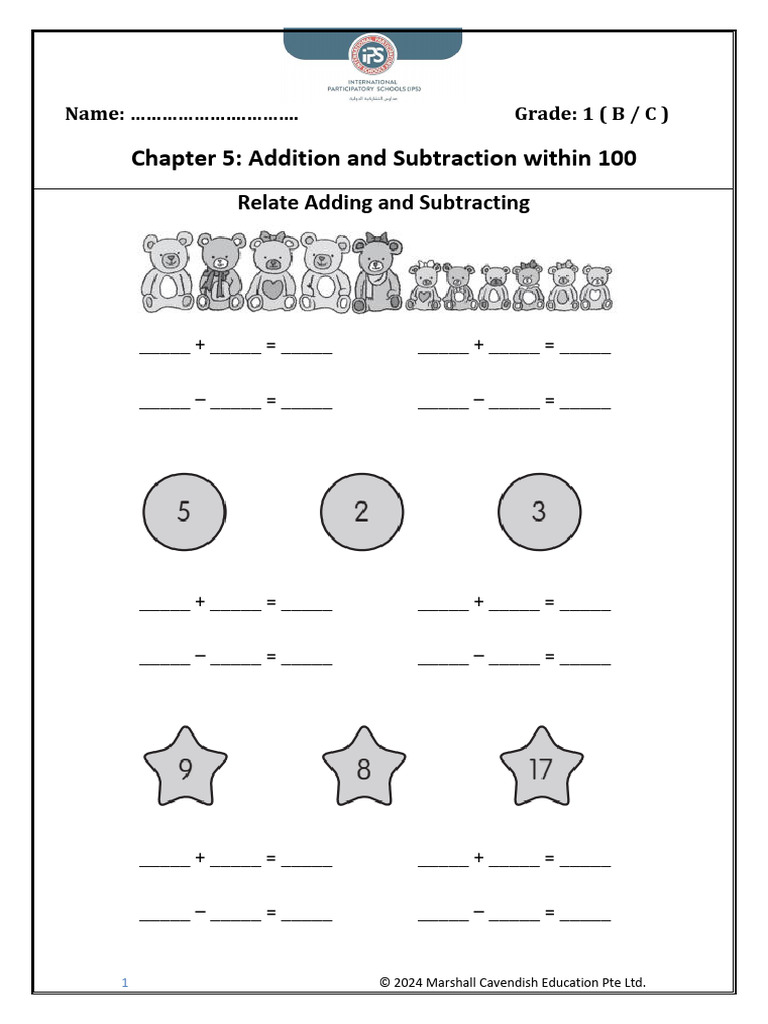 Fact Family - Addition - Subtration 1 | PDF