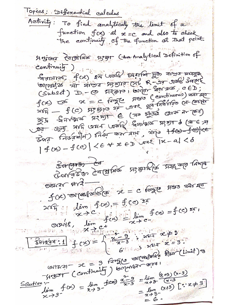 Project For Limit& Continuity XIISC | PDF
