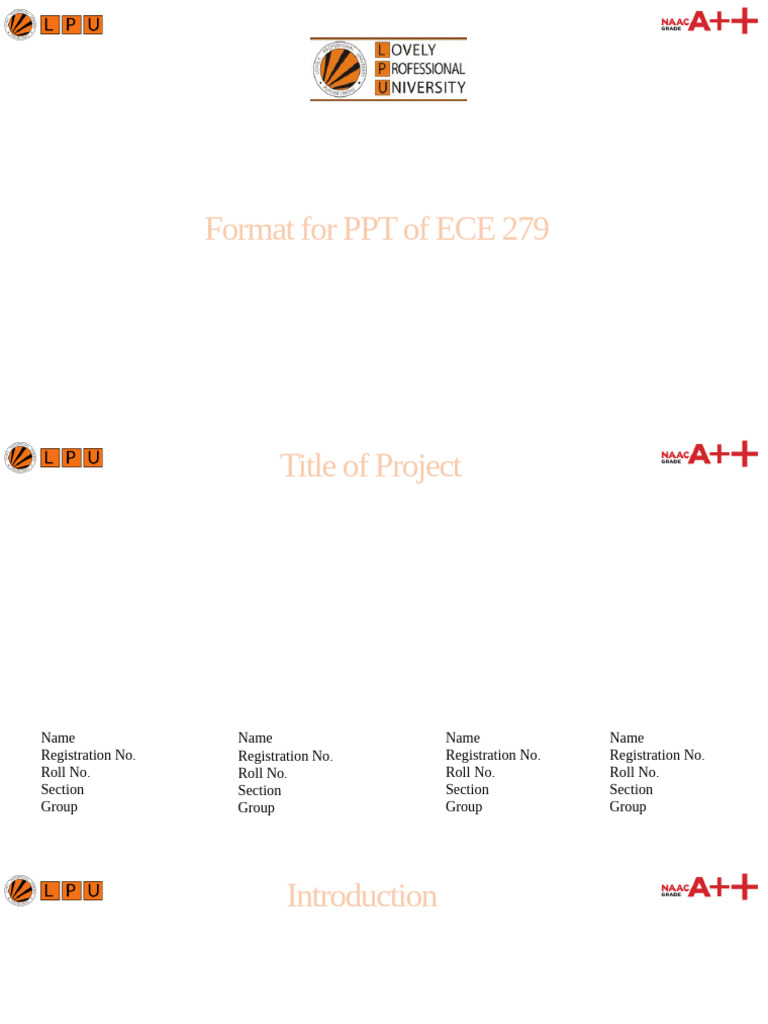 ECE 279 PPT Format Guide | PDF