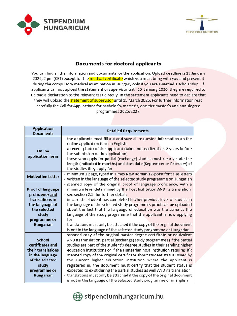 Doctoral Application Document Requirements | PDF | Identity Document ...