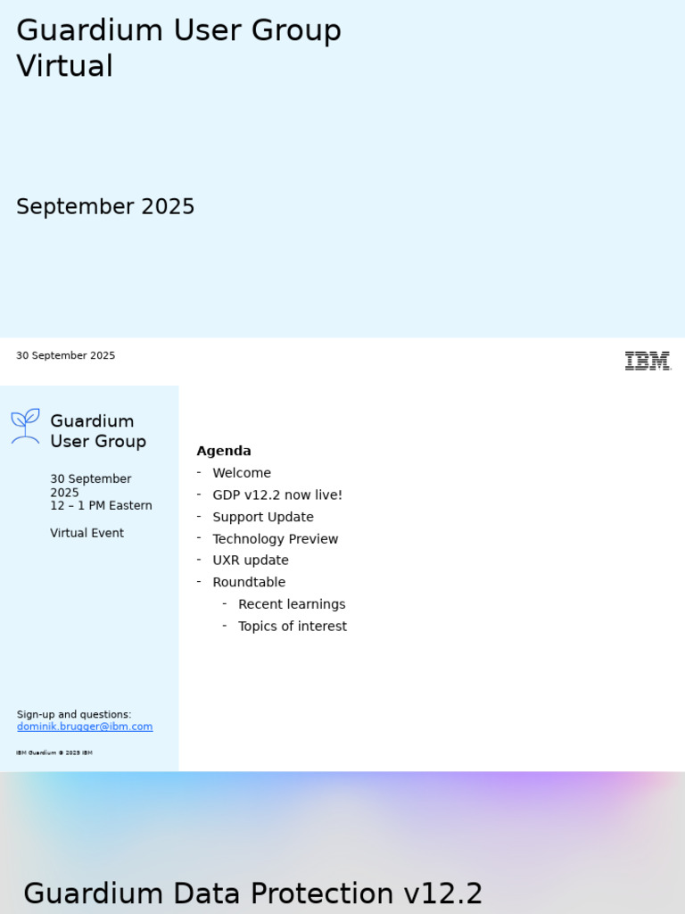 IBM Guardium User Group Virtual Event | PDF | Cloud Computing | Ibm Db2