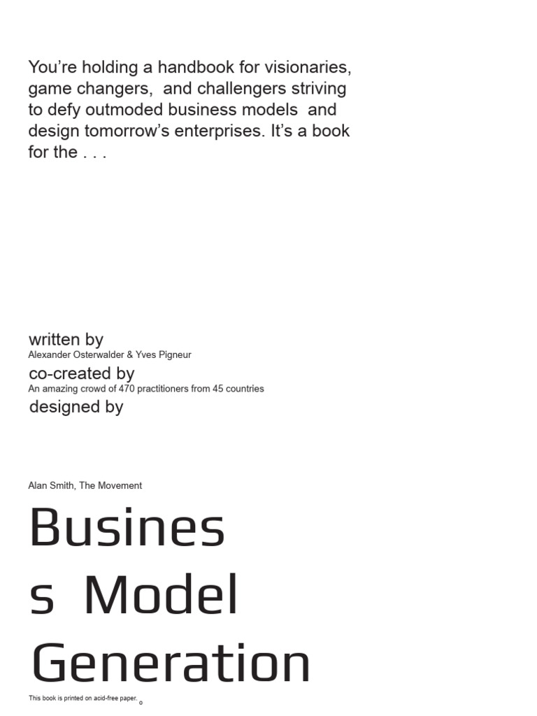 A Business Model Generation | PDF | Business Model | Market Segmentation