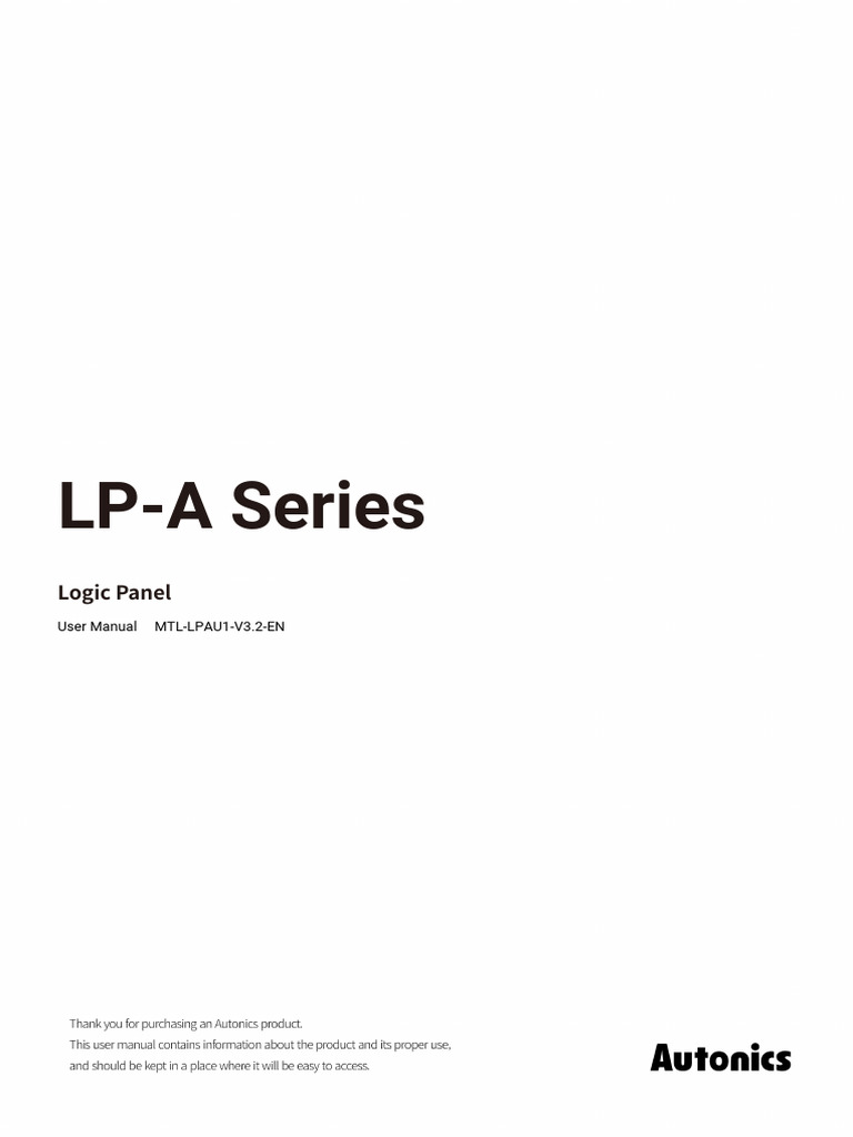 LP-A Series Logic Panel User Manual | PDF | Programmable Logic ...