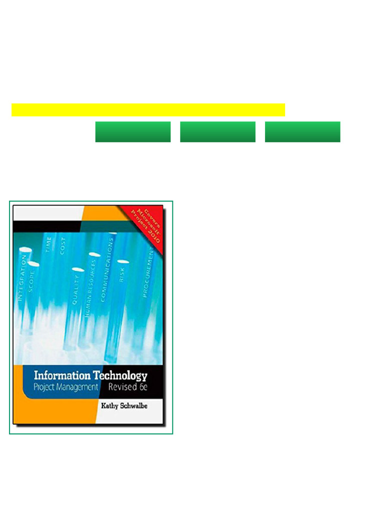 Information Technology Project Management REVISED Sixth Edition Kathy ...