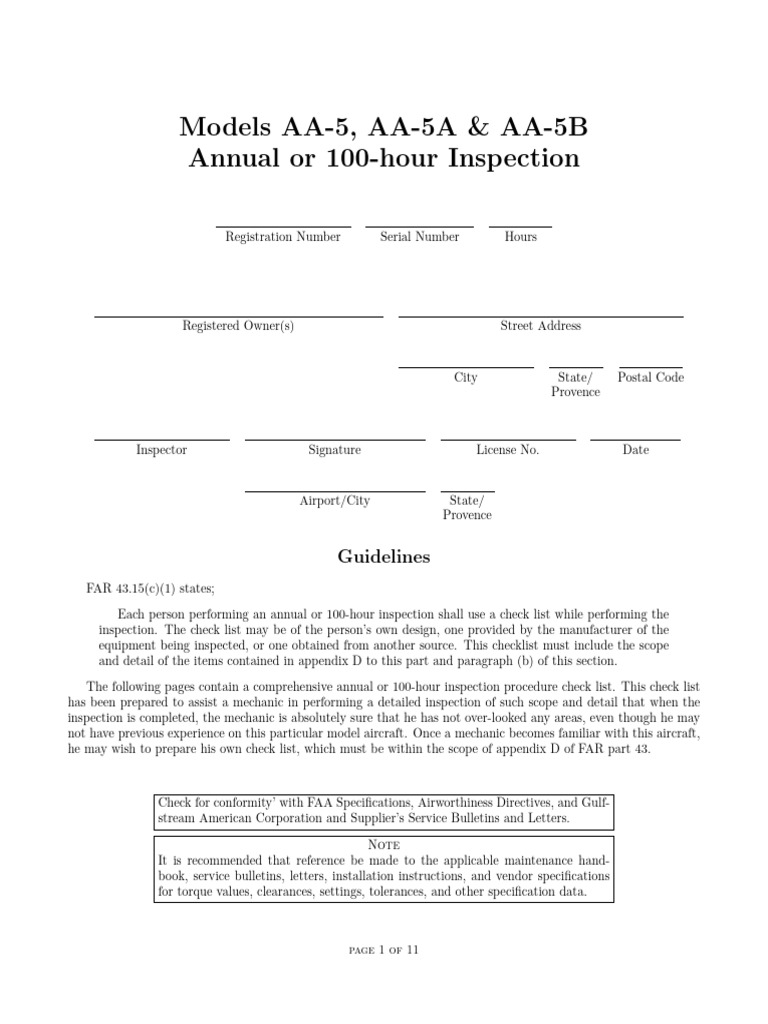 Annual 100 Hour Inspection Procedure | PDF | Carburetor | Federal ...