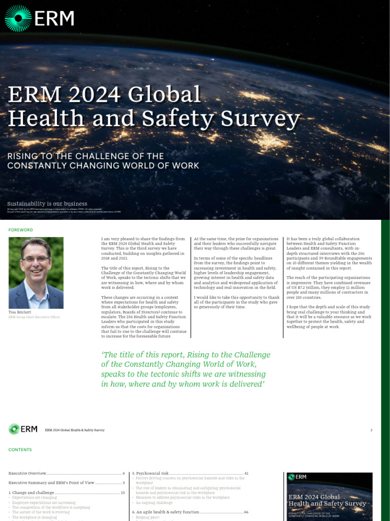 ERM 2024 Global Health and Safety Survey Final Report | PDF | Occupational Safety And Health ...