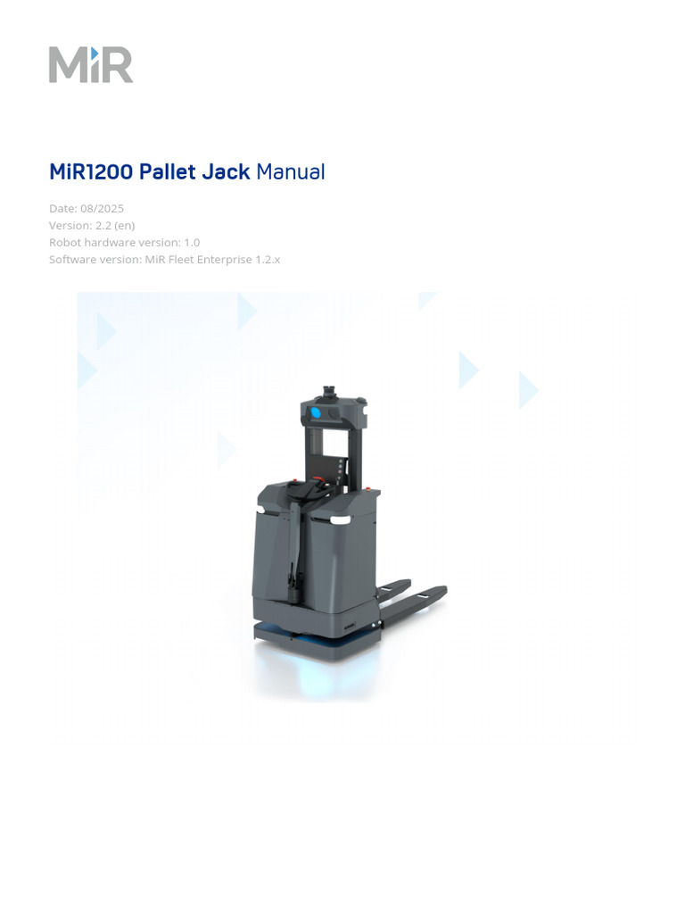 MiR1200 Pallet Jack Manual 2.2 - en | PDF | Wireless Access Point | Robot