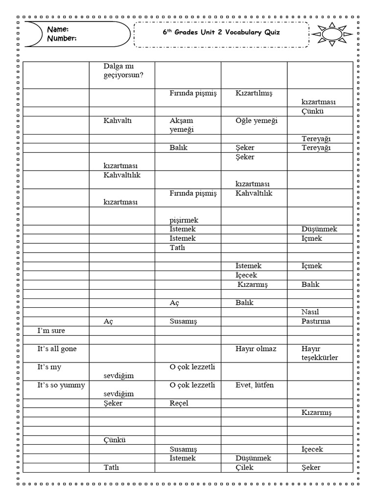 6th Grades Unit 2 Quiz 2019-2020 MZHR | PDF