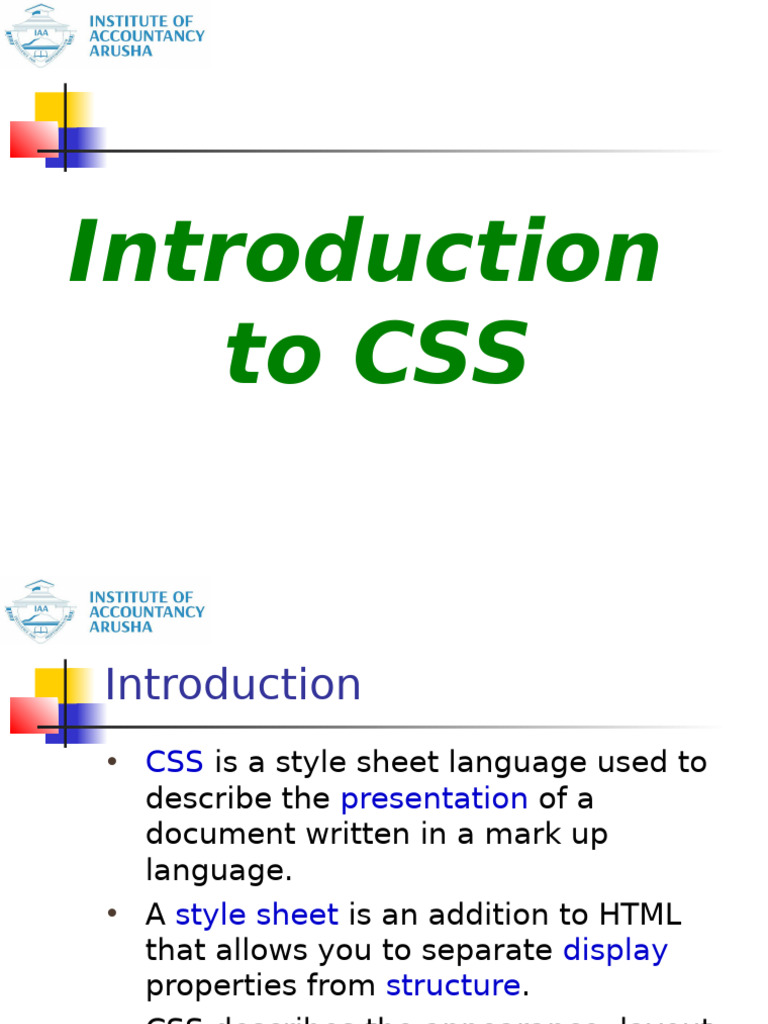 Introduction To CSS | PDF | Typefaces | Html