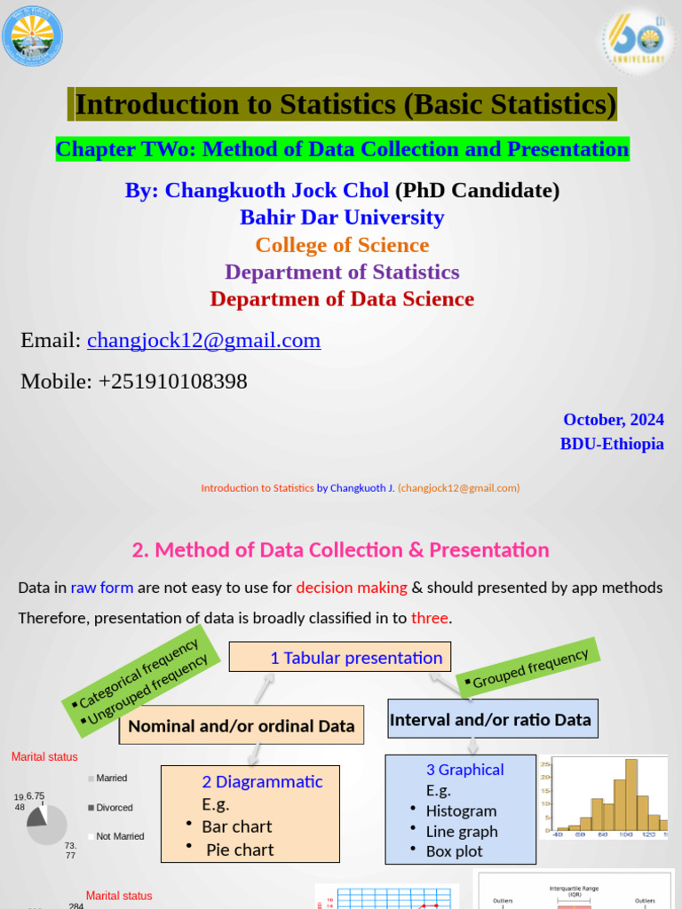 Data Collection & Presentation Methods | PDF | Histogram | Pie Chart