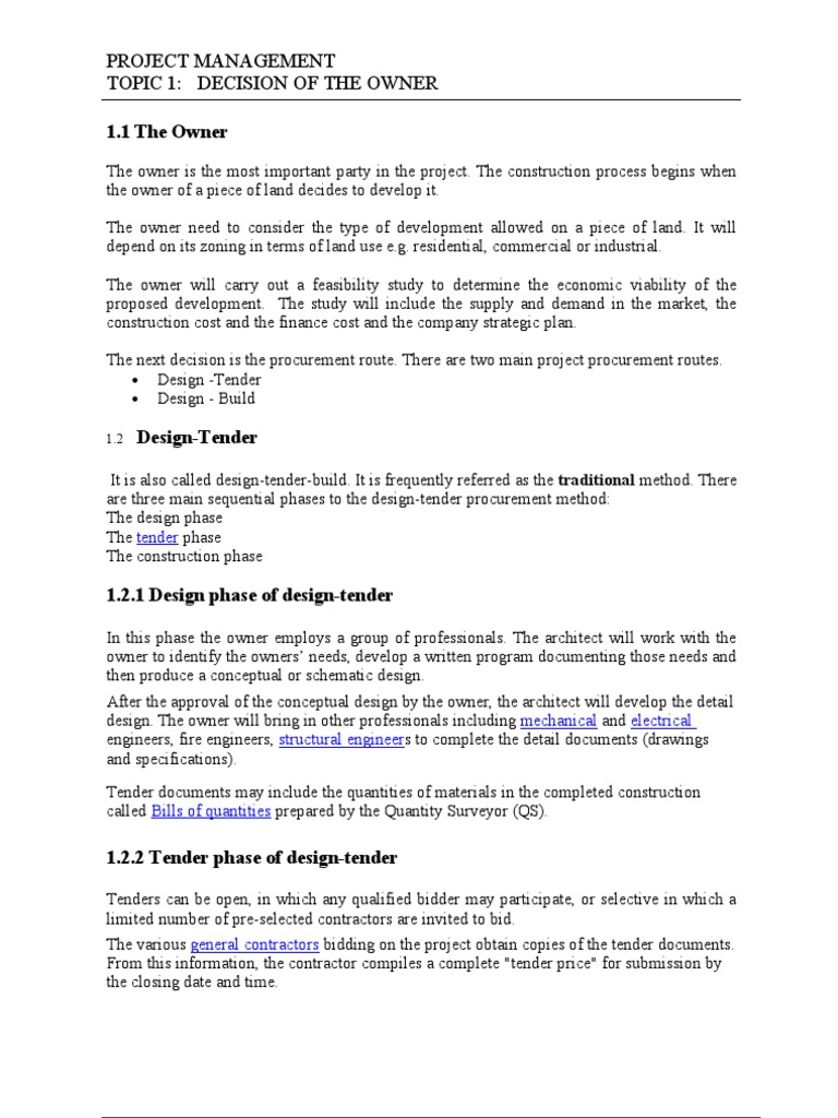 Project Management Ch1 | PDF | General Contractor | Engineering