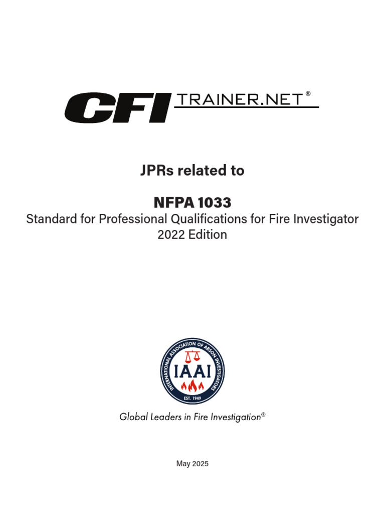 NFPA 1033 Fire Investigator Standards 2022 | PDF | Fires | Engines