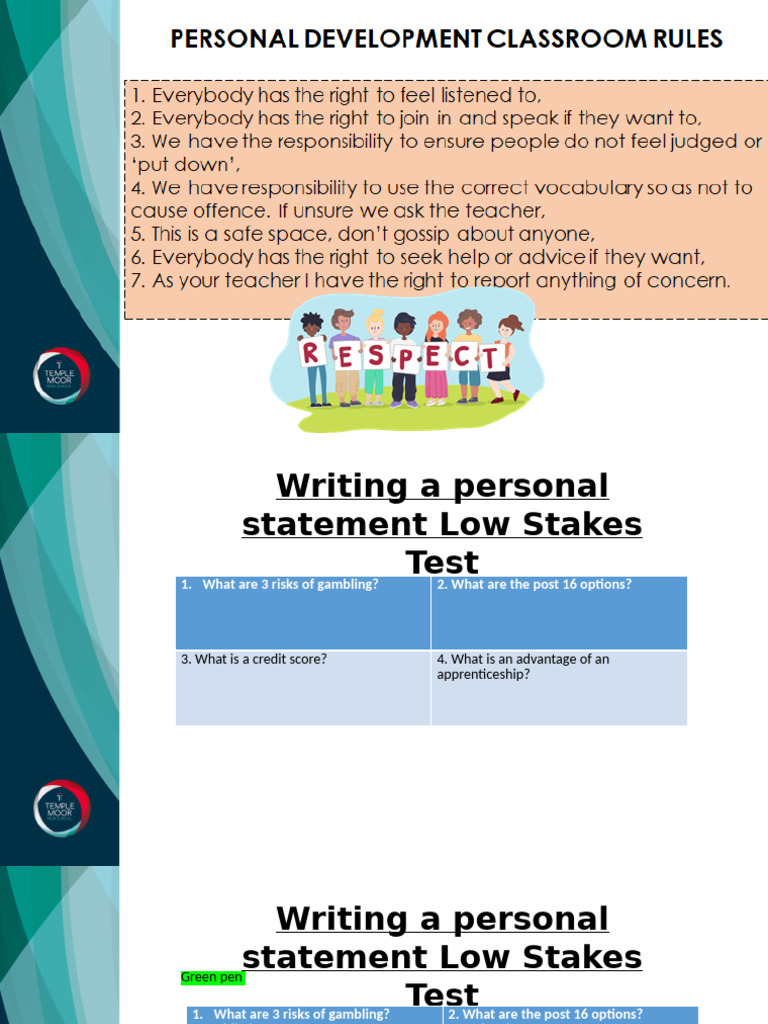 Writing A Personal Statement | PDF | Employment | Risk