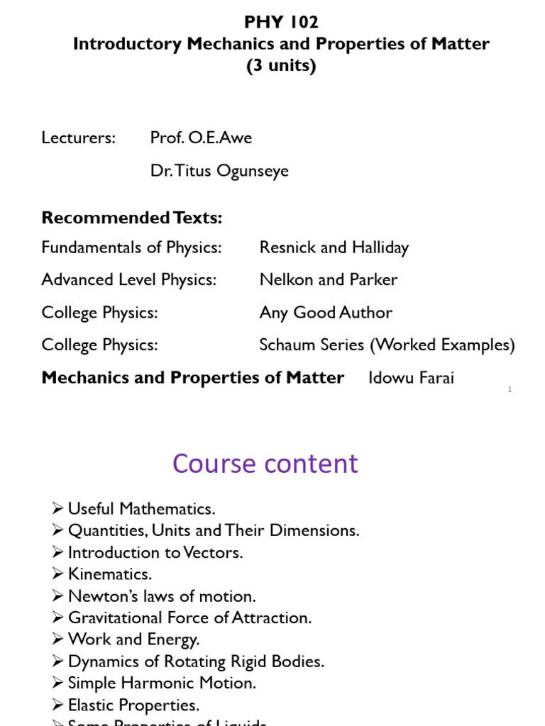 Phy 101 _《Protl》 | PDF | Acceleration | Momentum