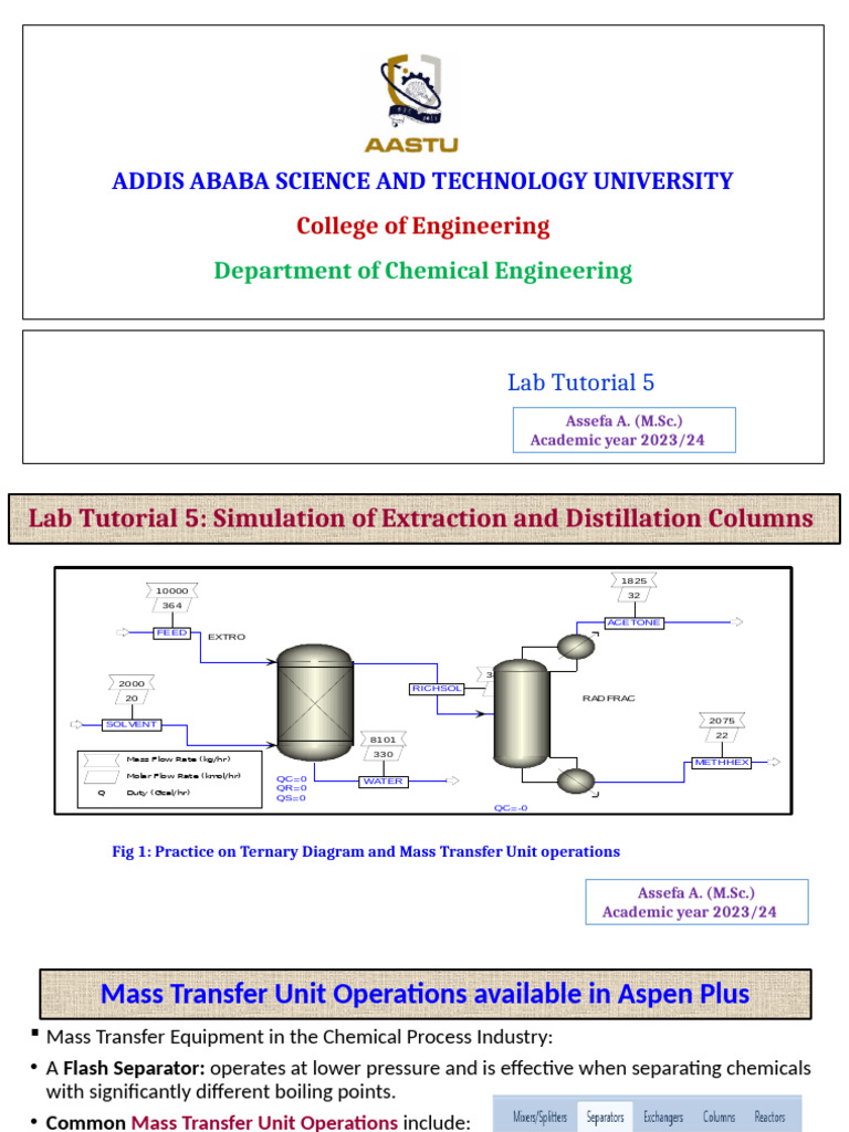 Lab Tutorial 5. Mass Transfer Unit Operations | PDF | Distillation ...