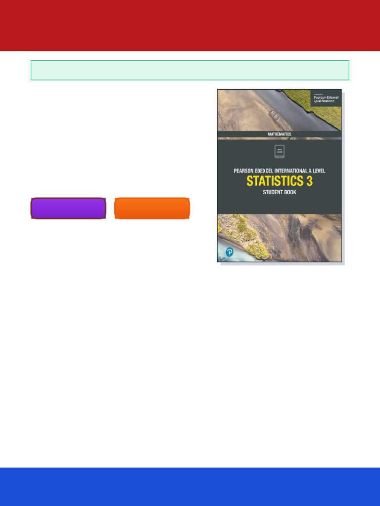 Pearson Edexcel International A Level Mathematics Statistics 3 Student ...