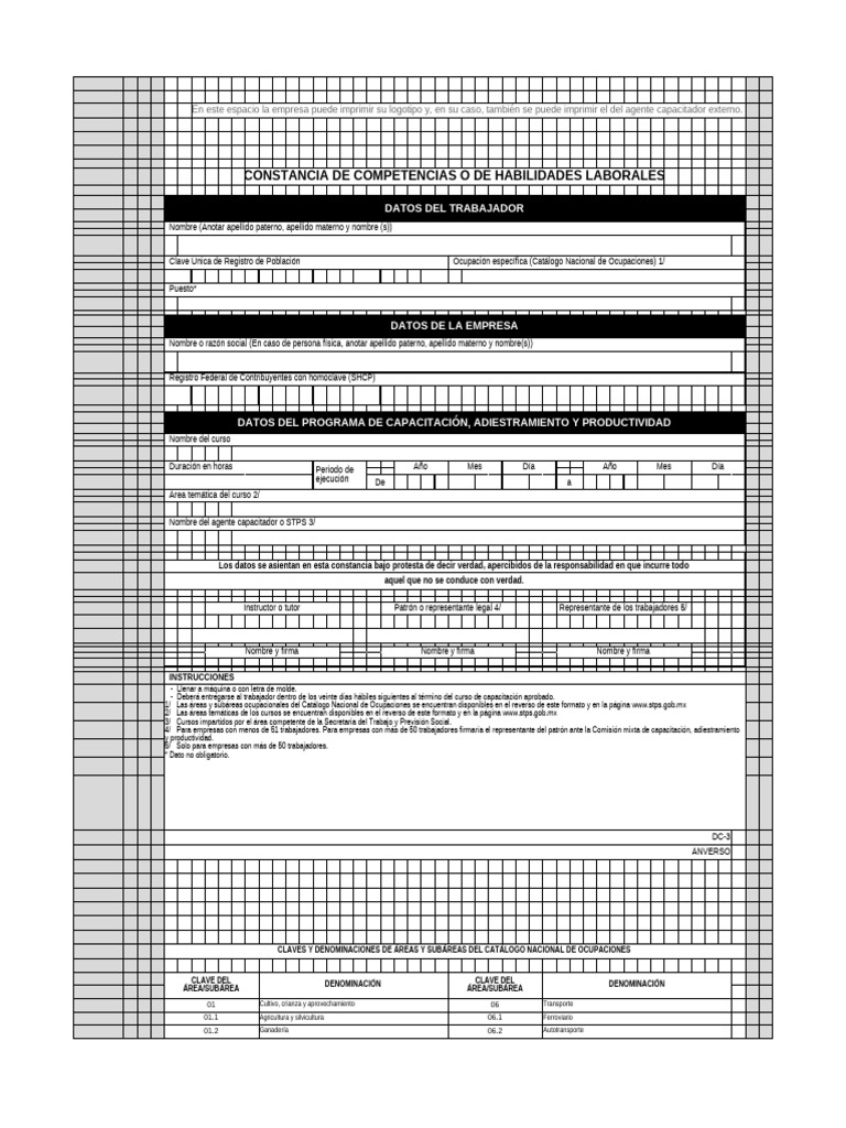 DC 3 Formato Excel | PDF