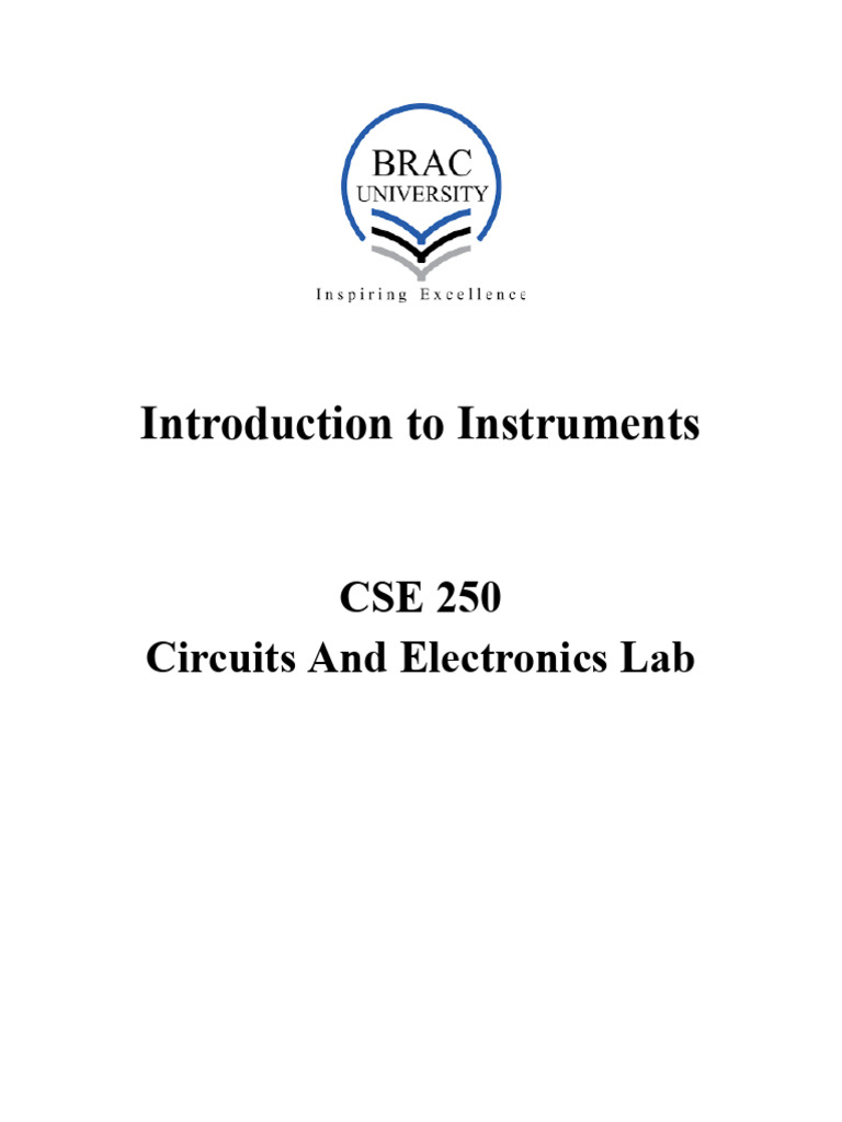 CSE 250 Lab (Introduction To Instruments) - Part-01 | PDF | Resistor ...