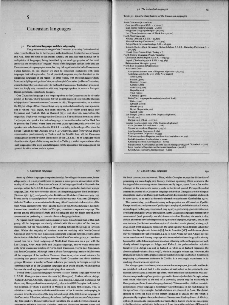 Overview of Caucasian Languages | PDF | Consonant | Linguistics