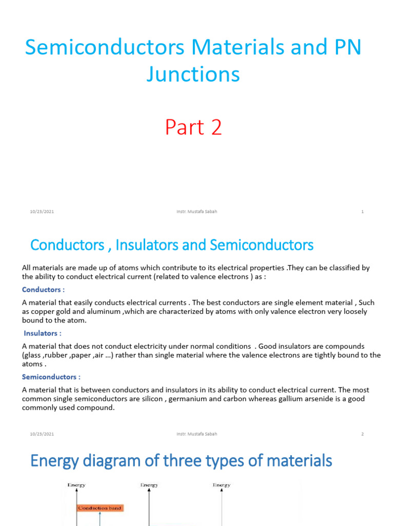 Understanding Semiconductors and PN Junctions | PDF | Semiconductors ...