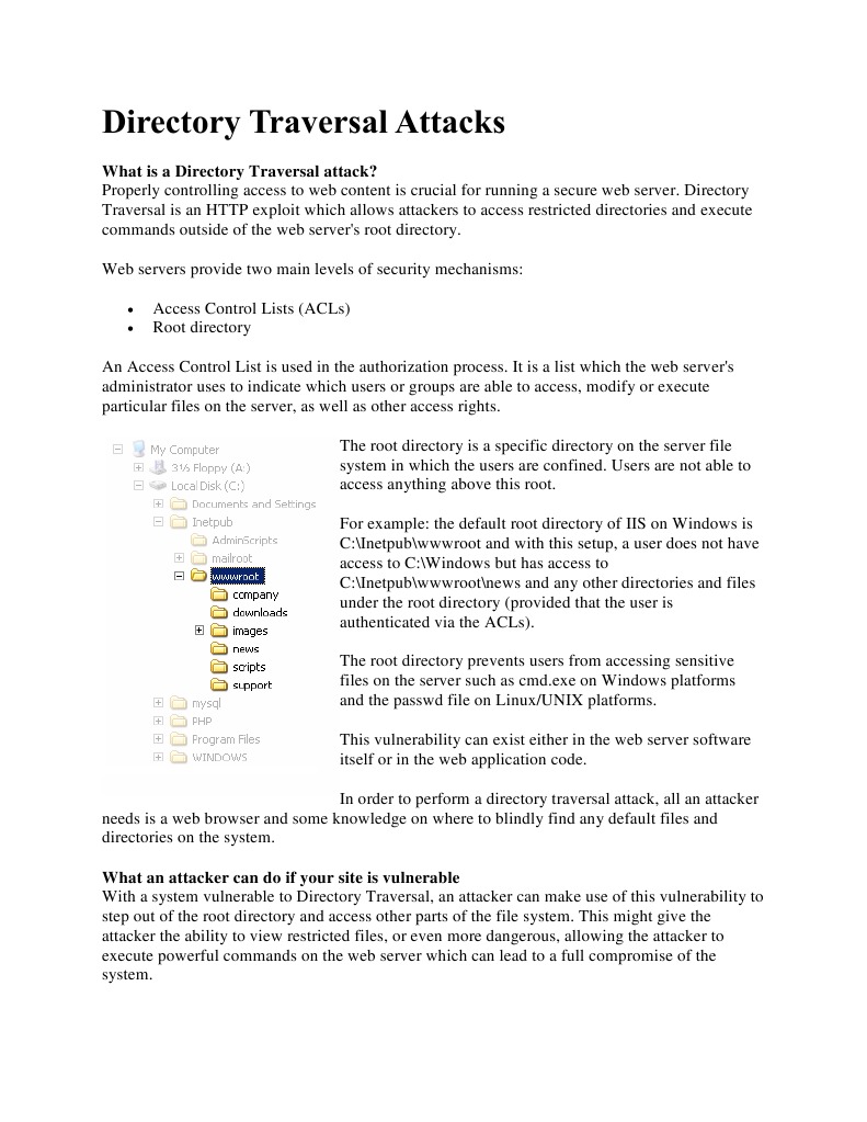 Directory Traversal Attacks | PDF | Web Server | Internet & Web