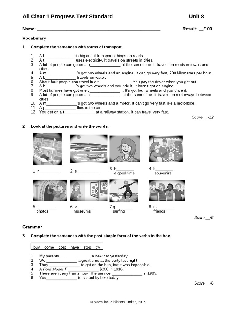 RS-Test Exercises MacMillan-Unit8 | PDF