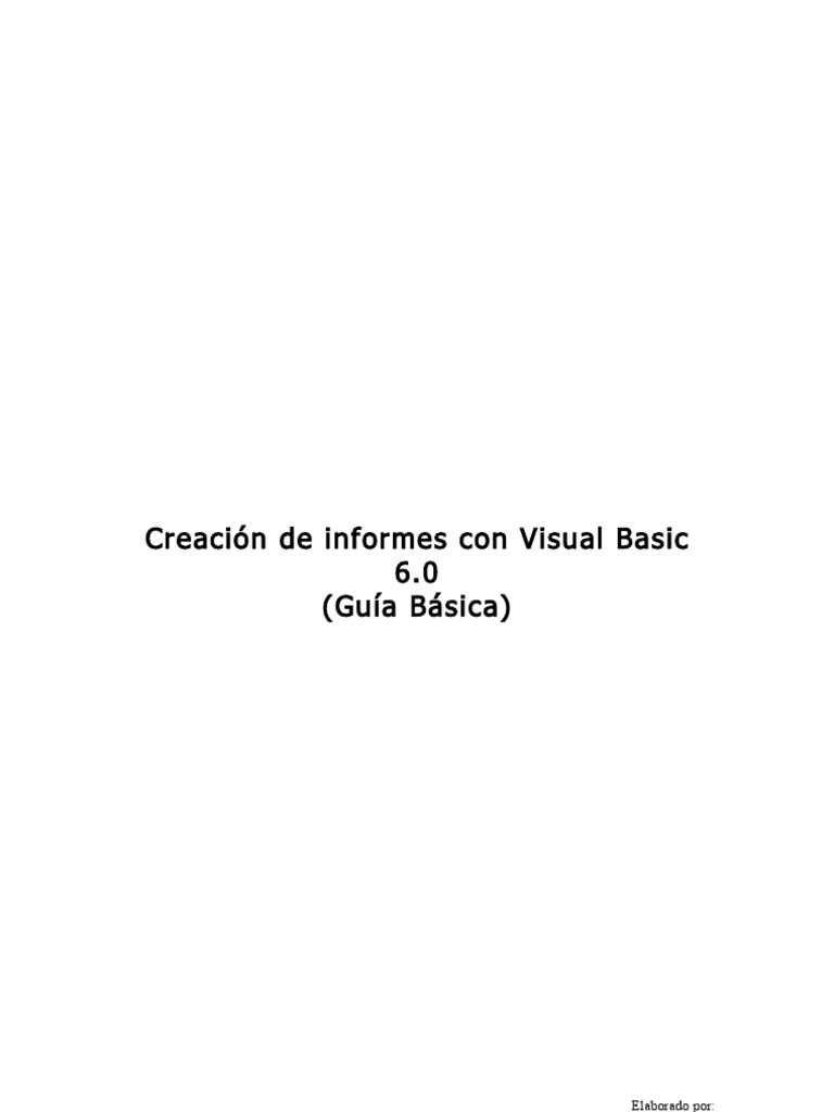 Creación de Informes Con Visual Basic 6 | PDF | Tabla (base de datos) | SQL