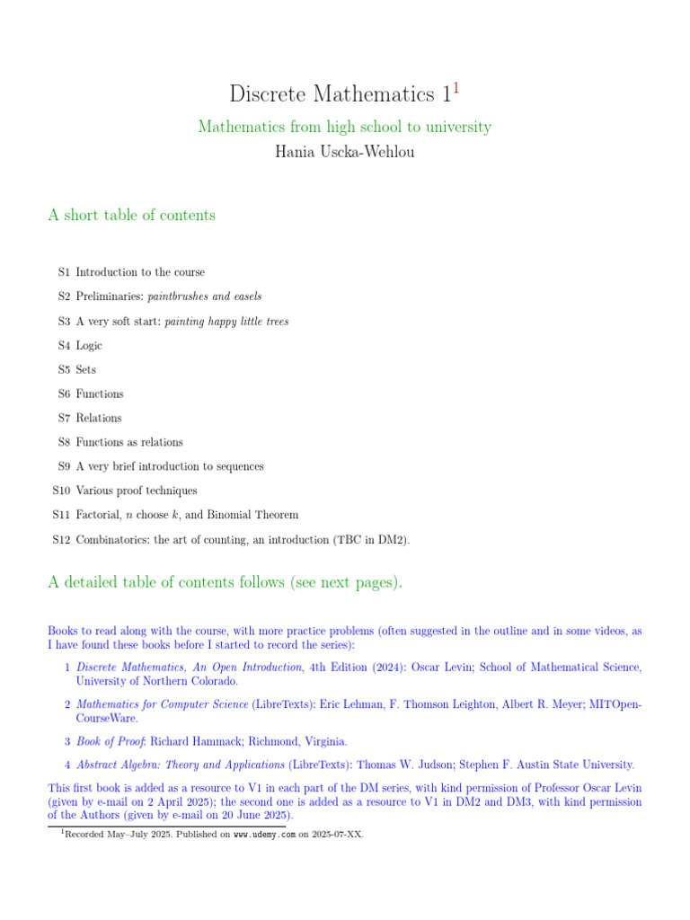 1 -001 List of All Videos and Problems Discrete Mathematics 1 | PDF ...