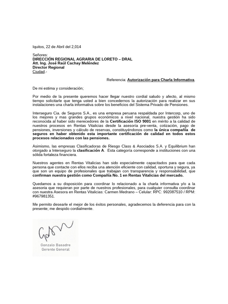 Solicitud de Charla sobre Pensiones | PDF