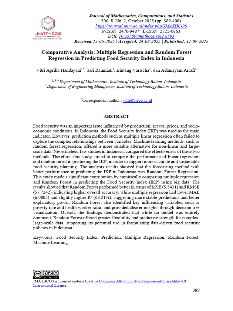 389_400_JMATHCOS8593 | PDF | Regression Analysis | Prediction