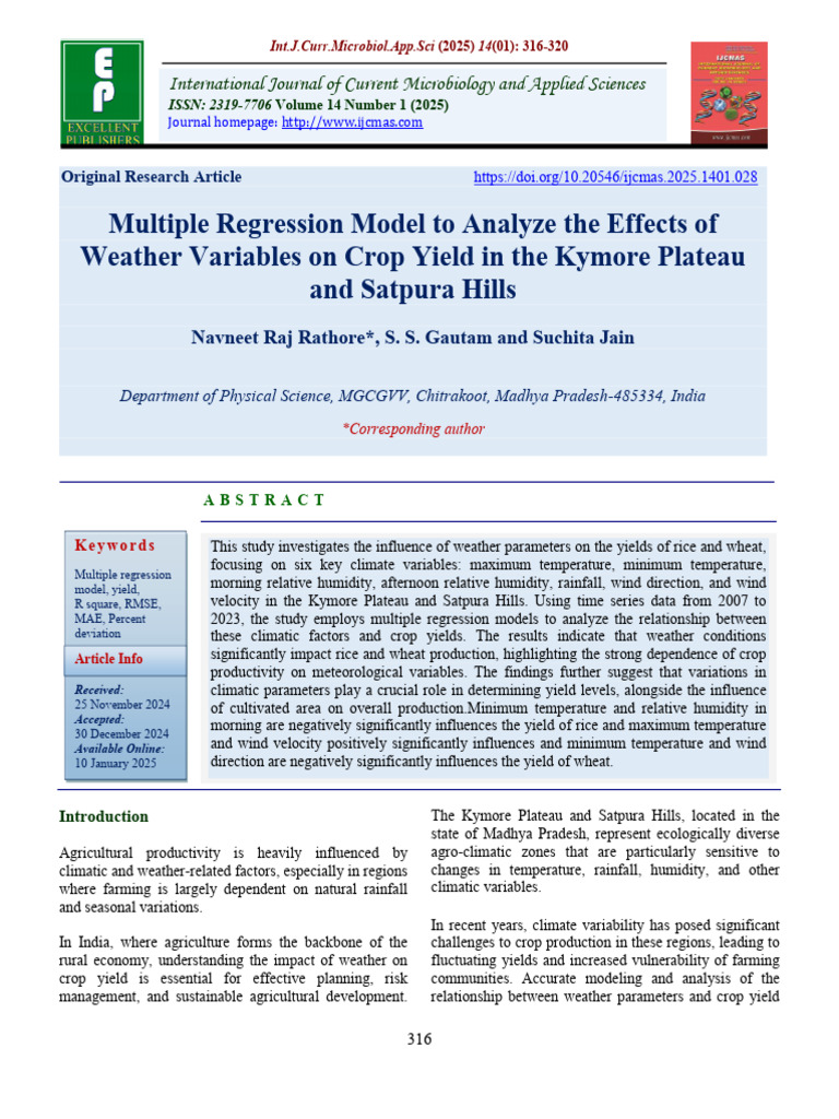 Navneet Raj Rathore, Et Al | PDF | Errors And Residuals | Coefficient ...