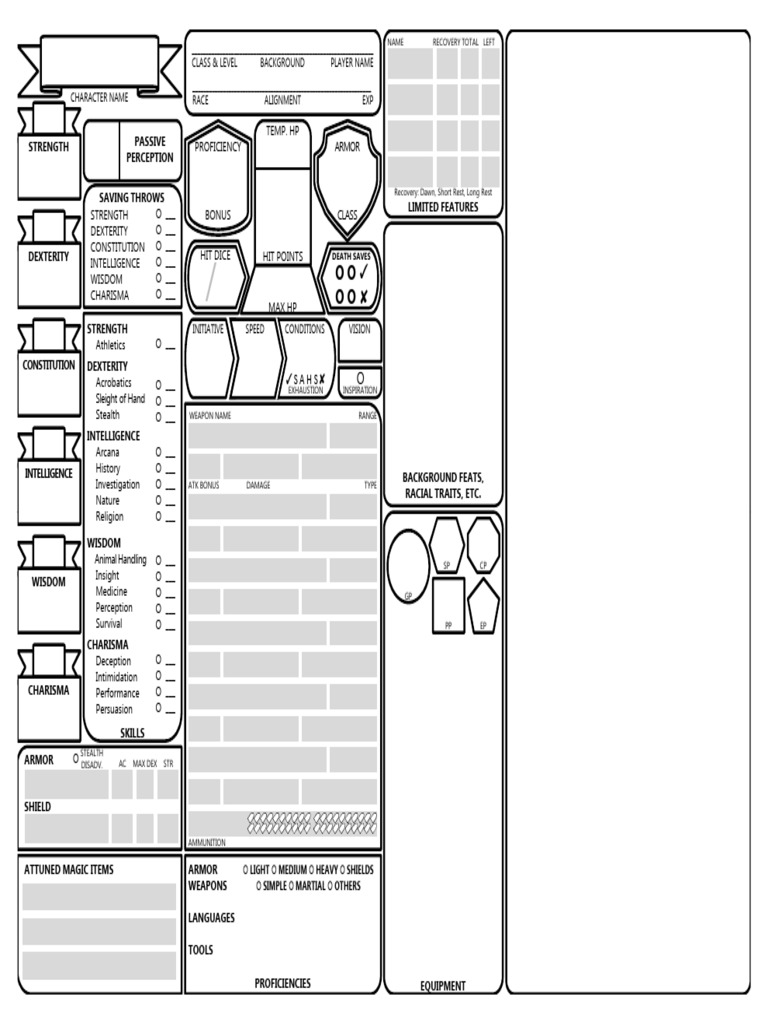 890540-Horizontal Character Sheet v01 | PDF | Role Playing Games ...