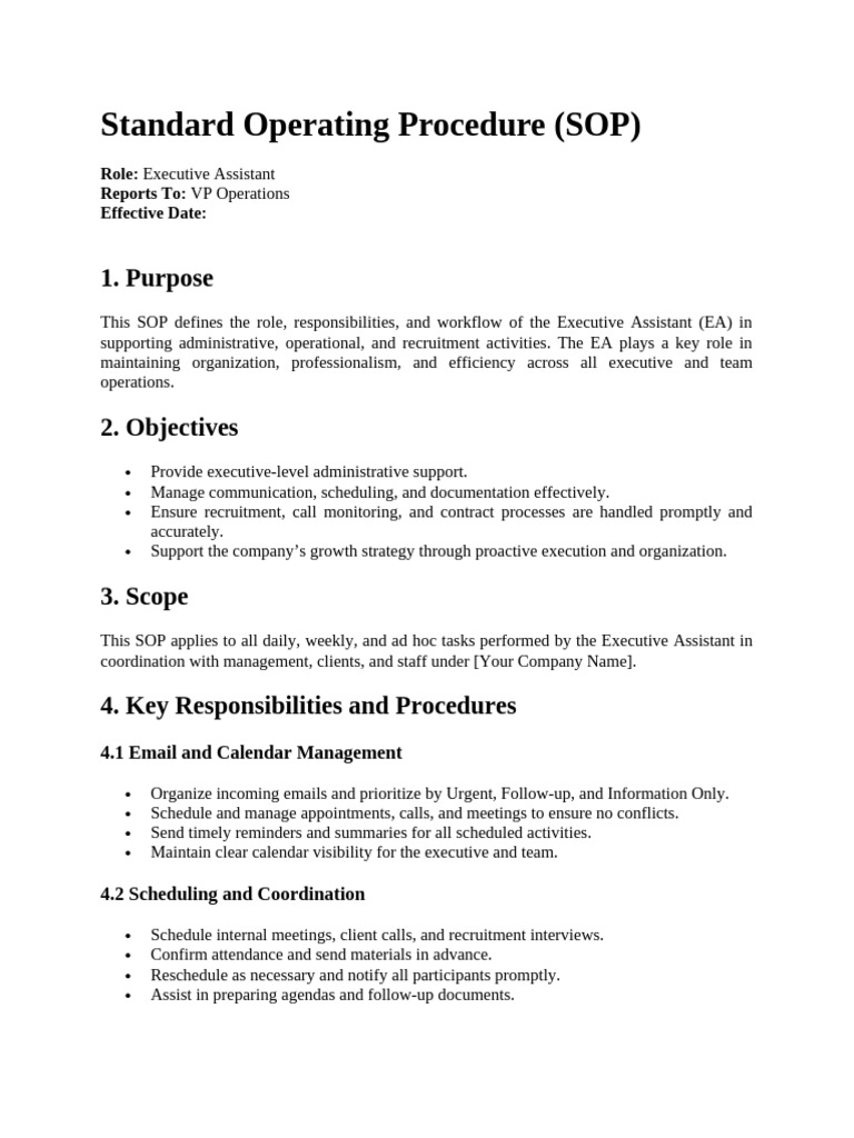 Standard Operating Procedure | PDF | Recruitment