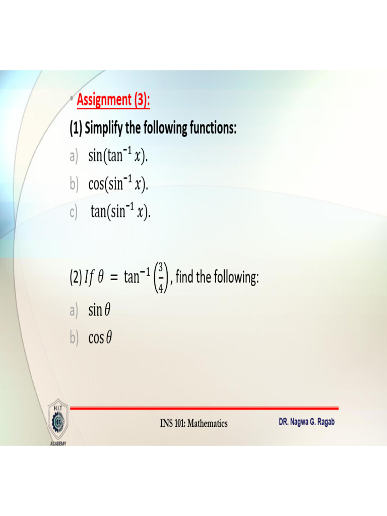 Assignment 3 Math | PDF