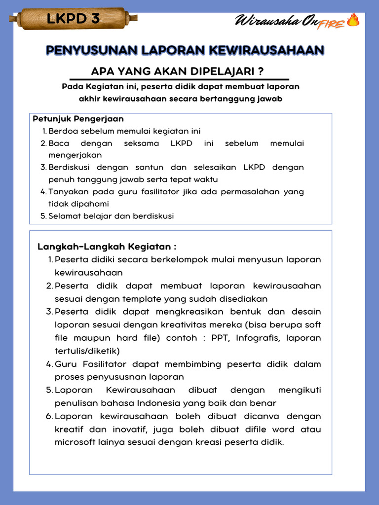 LKPD 3 (Laporan Kewirausahaan) | PDF