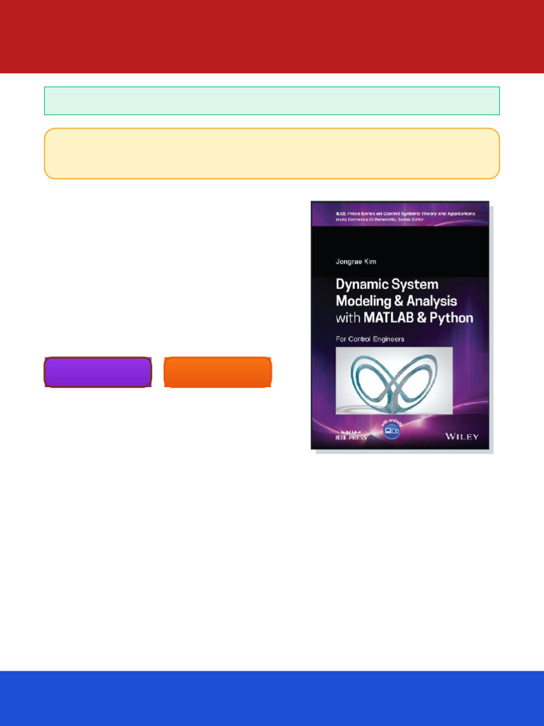 Dynamic System Modelling and Analysis with MATLAB and Python 1st ...