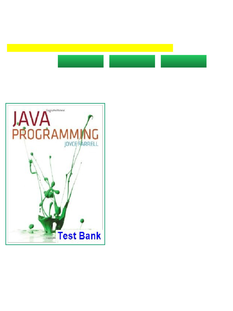 Java Programming 7th Edition Joyce Farrell Test Bank Full Chapters ...