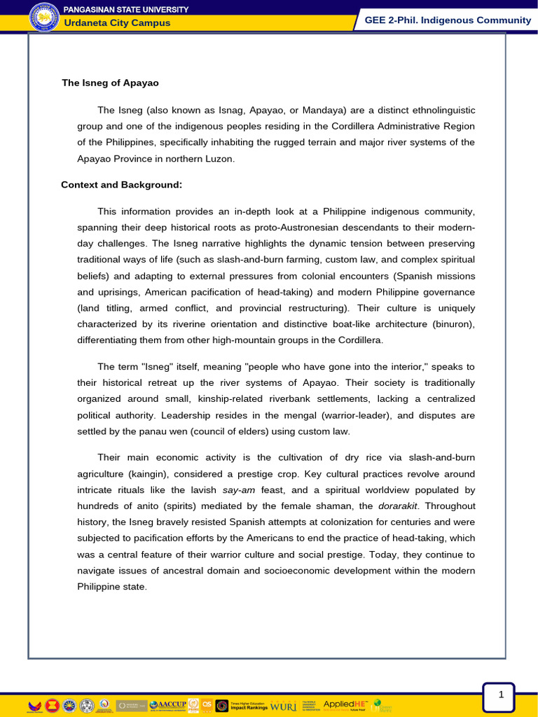 Isneg Indigenous Groups in Northern Philippines | PDF