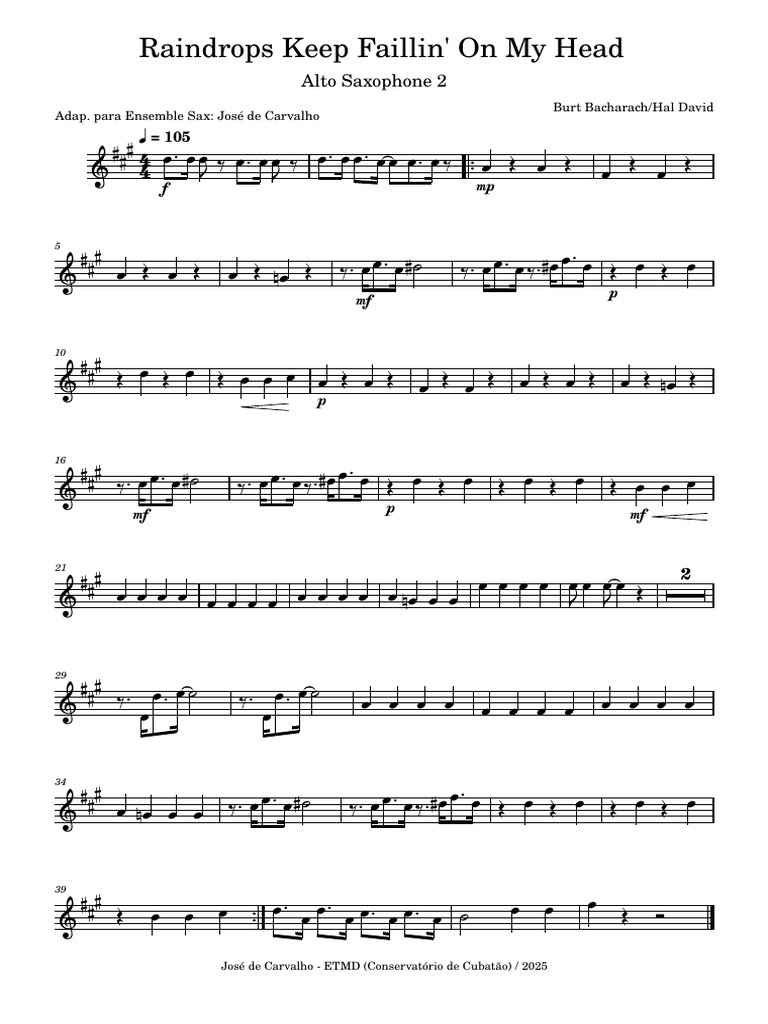 Ensemble Raindrops Alto 2 | PDF