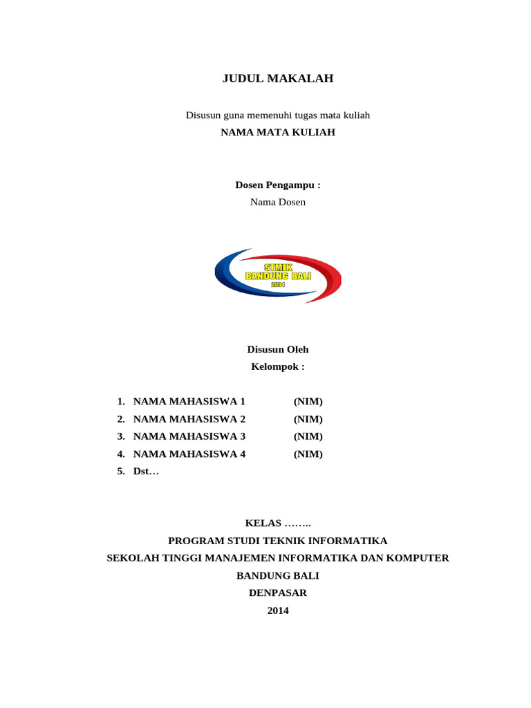 Template Laporan Makalah | PDF