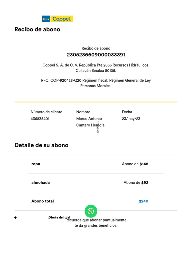 Recibo de Abono | PDF