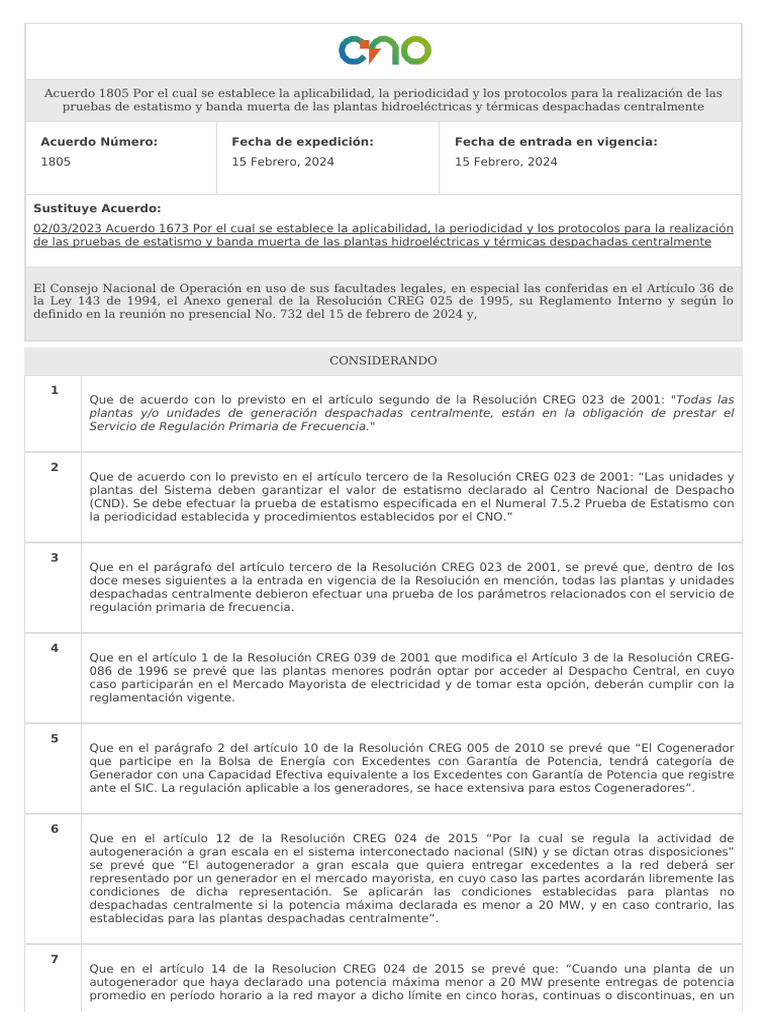 Acuerdo 1805-15-02-24 | PDF | Vatio | Poder (Física)