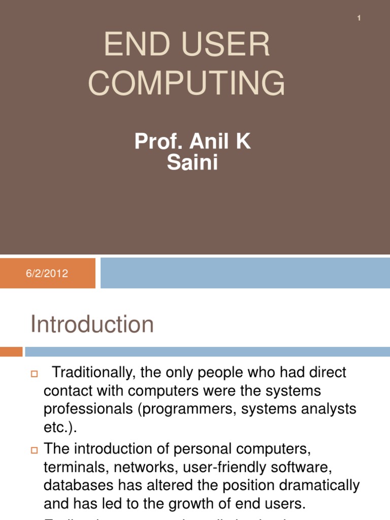 End User Computing | PDF | Spreadsheet | Help Desk